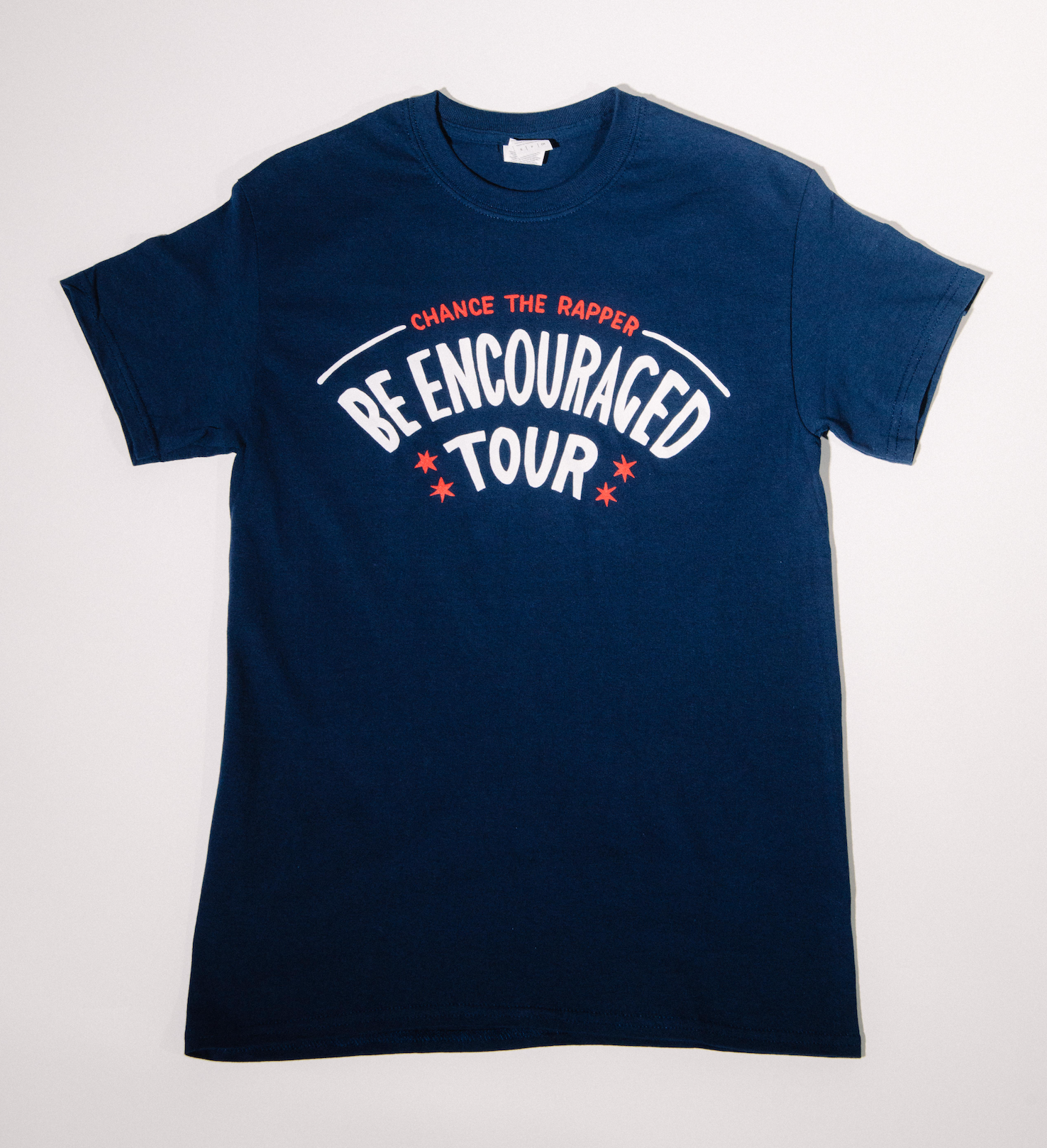 Navy BE ENCOURAGED Tour T-Shirt – Star Line by Chance The Rapper